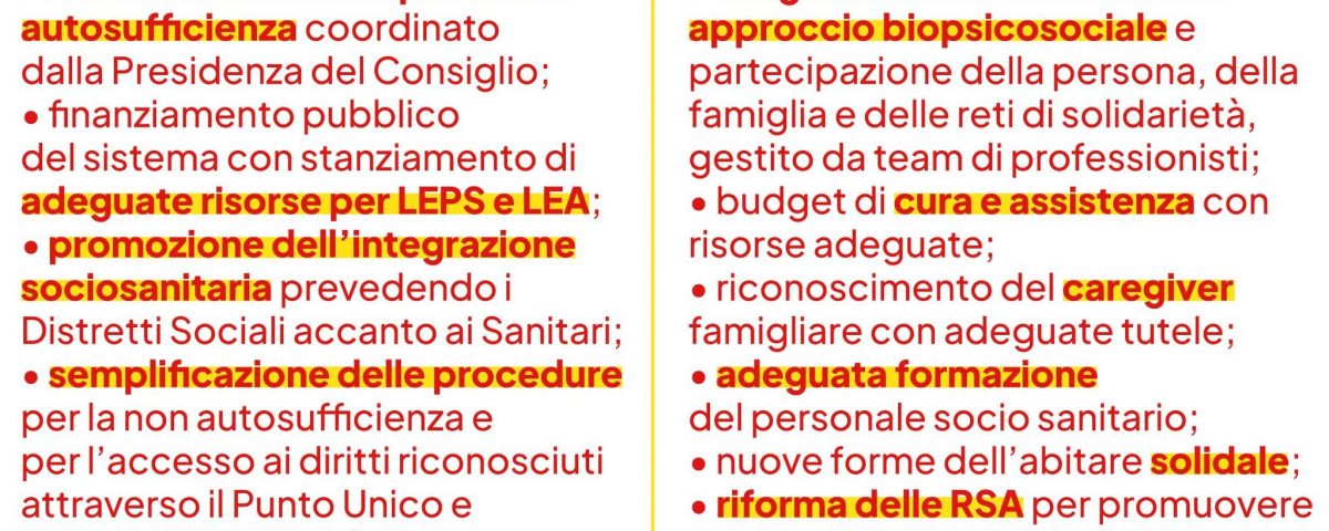 Presto la legge sulla non autosufficienza. - Serena Spinelli